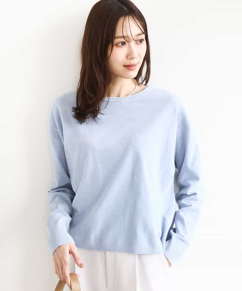 モールヤーンボートネックニット/洗える(ニット・セーター) | MK