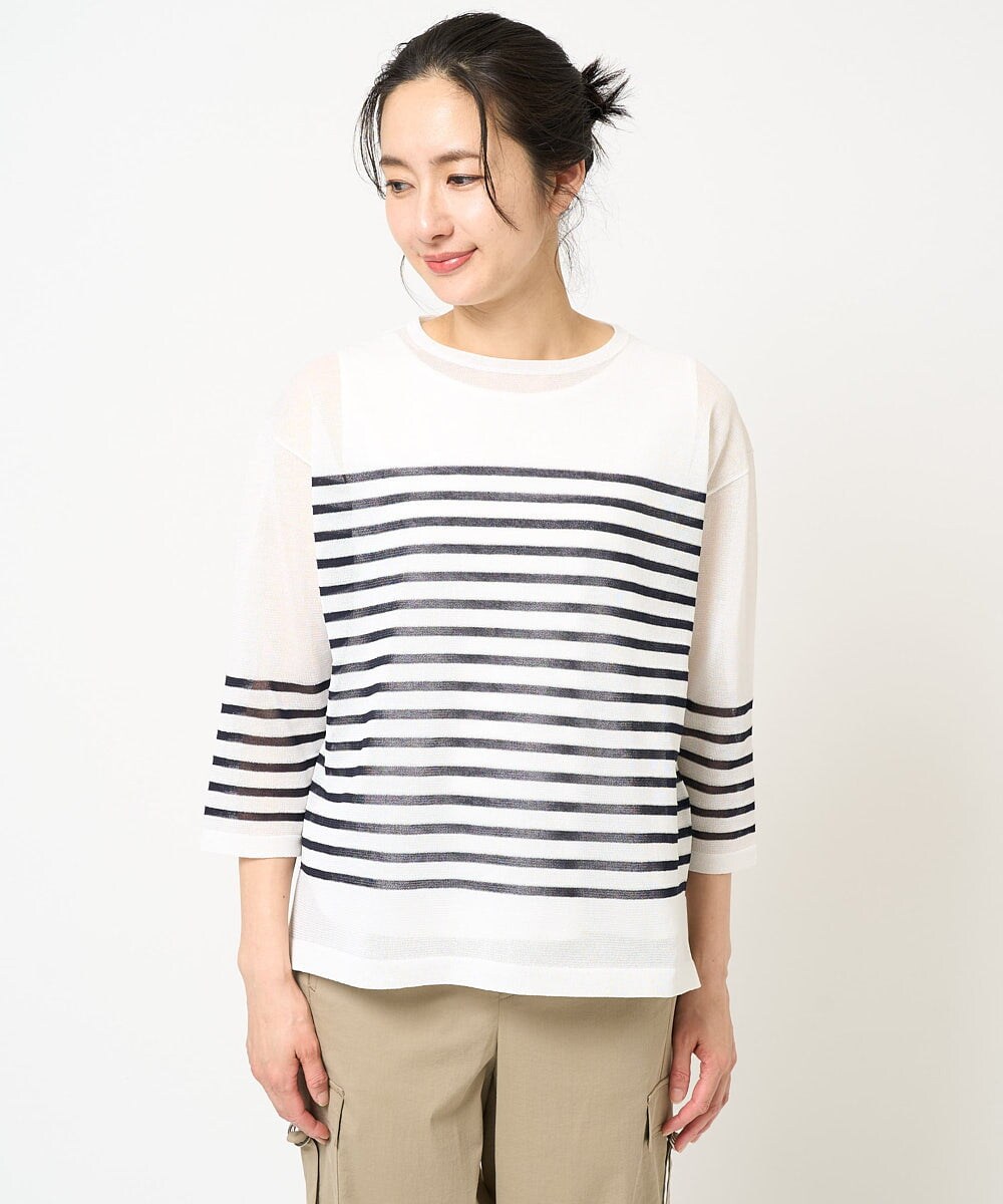 シアーボーダーボートネックラメニット(ニット・セーター) | GEORGES RECH(ジョルジュ・レッシュ)｜イトキンオンラインストア